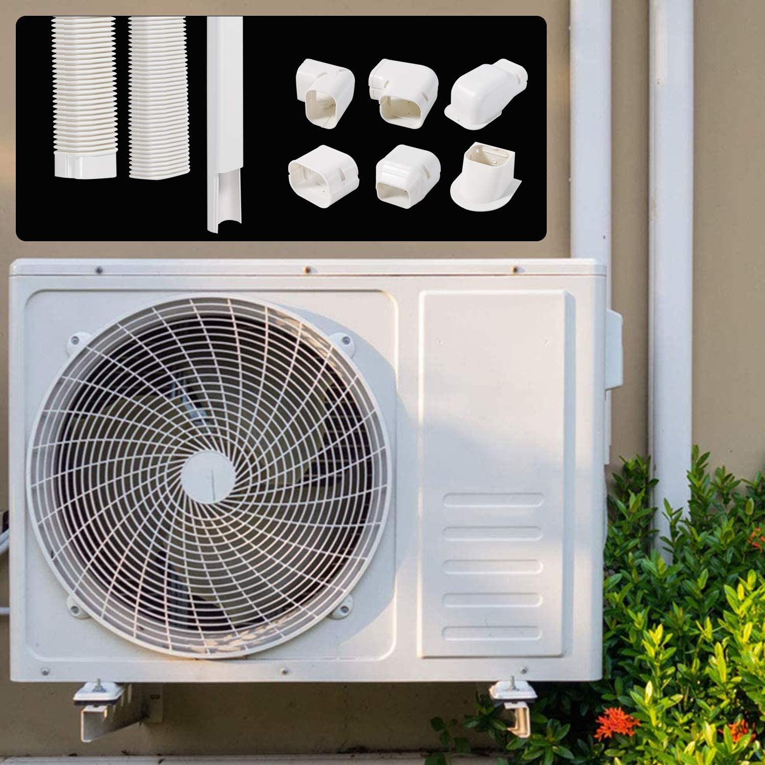 TAKTOPEAK 3'' 17 Ft [Quick Installation] PVC Decorative Line Cover Kit for Ductless Mini Split Air Conditioners, Central AC and Heat Pump Systems