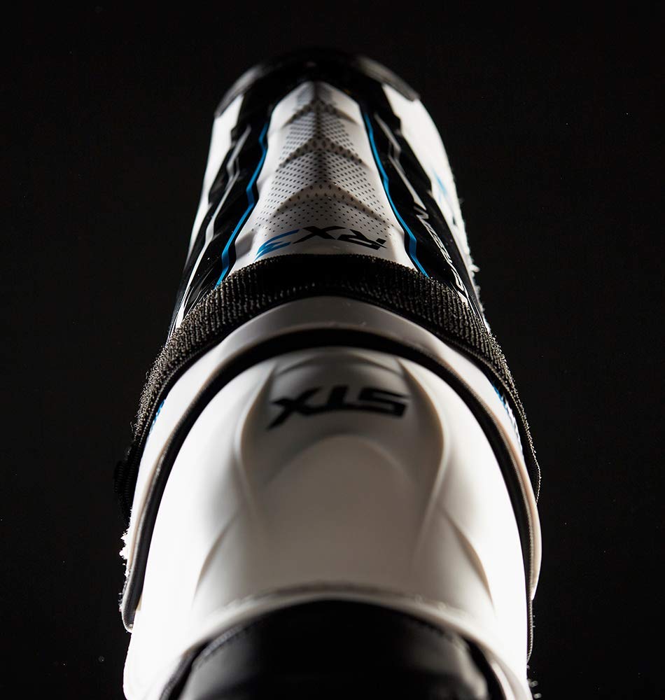 STX HP SG30 SR 16 WE/BE Ice Hockey Surgeon RX3 Shin Guards, 16", White/Blue, 16"