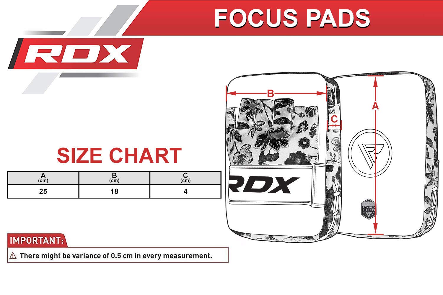 RDX Women Boxing Pads Focus Mitts, Ladies Flora Skin Hook and Jab Target Hand Pads, Great for MMA, Muay Thai, Kickboxing, Martial Arts, Karate Training, Padded Punching, Coaching Strike Shield