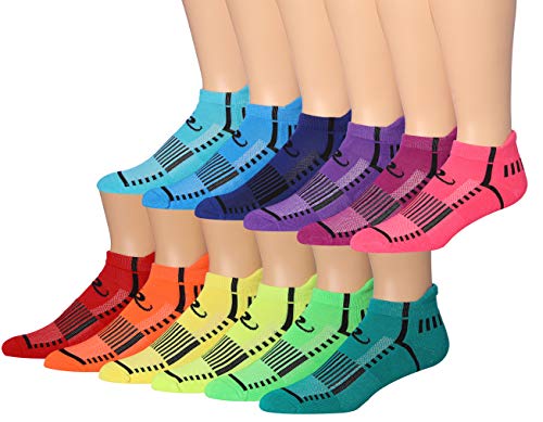 RONNOX Men's 12-Pairs Low Cut Running & Athletic Performance Tab Socks Medium/Large MRLT16-AB-ML