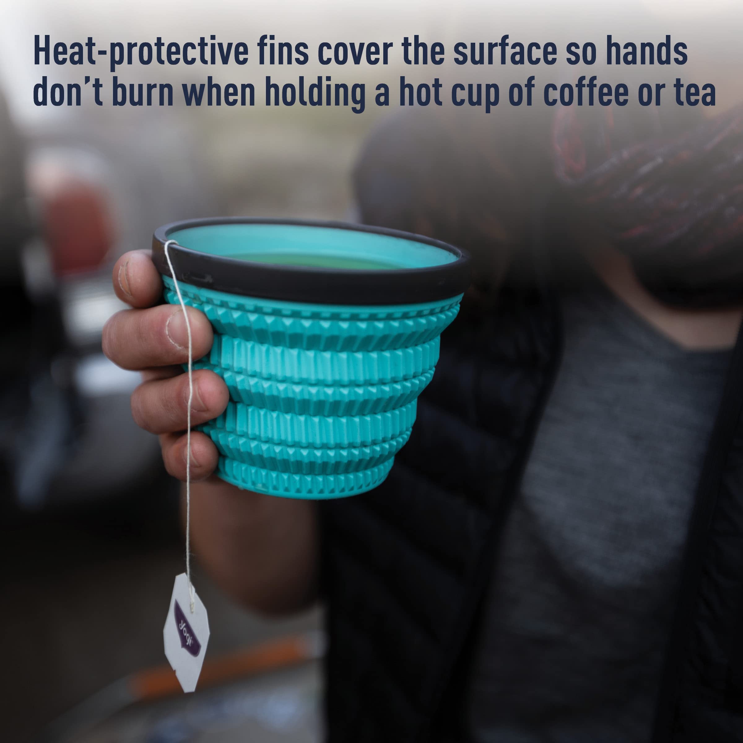 Sea to Summit X-Series Collapsible Silicone Cool Grip Camping Drinkware, Mug (16 oz), Charcoal