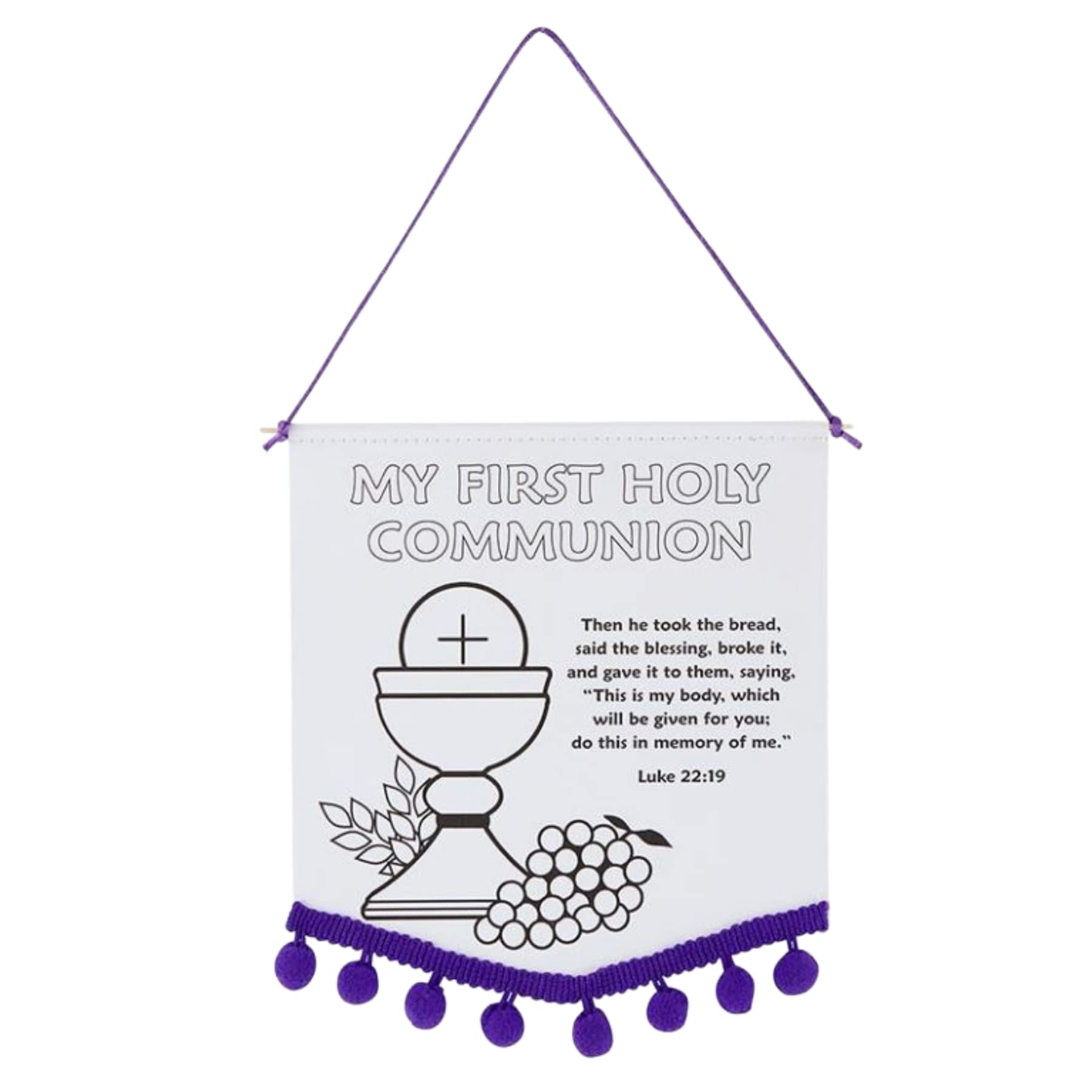 Wowser First Communion Banner Kits, DIY Sunday School or Church Activity, Arts and Crafts for Children, 12 Pack