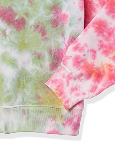 The Drop Women's Caroline Raglan Long Sleeve Fleece Sweatshirt Sweater, -Neon Tie Dye, XXL