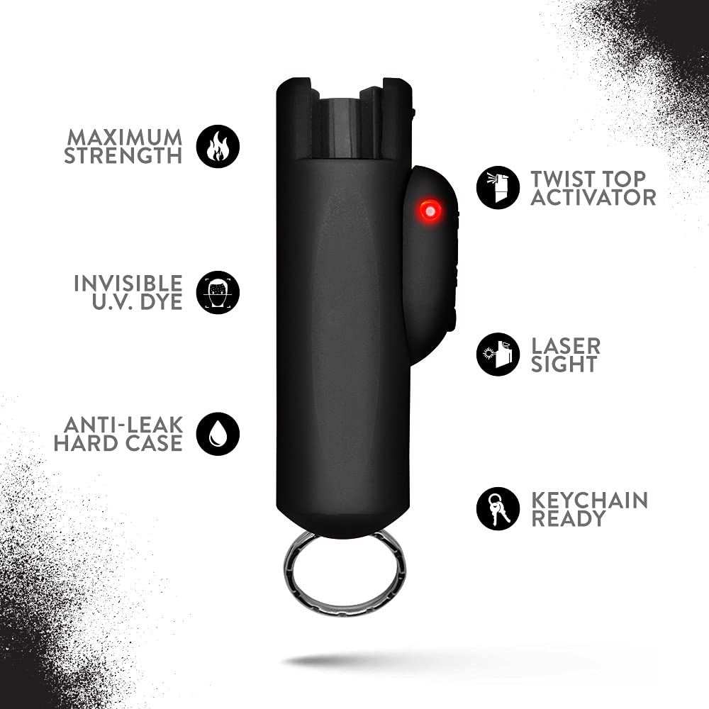 World’s Only Laser Sight Pepper Spray, Guard Dog AccuFire, Maximum Strength Self Defense Red Pepper Spray (6 Pack)