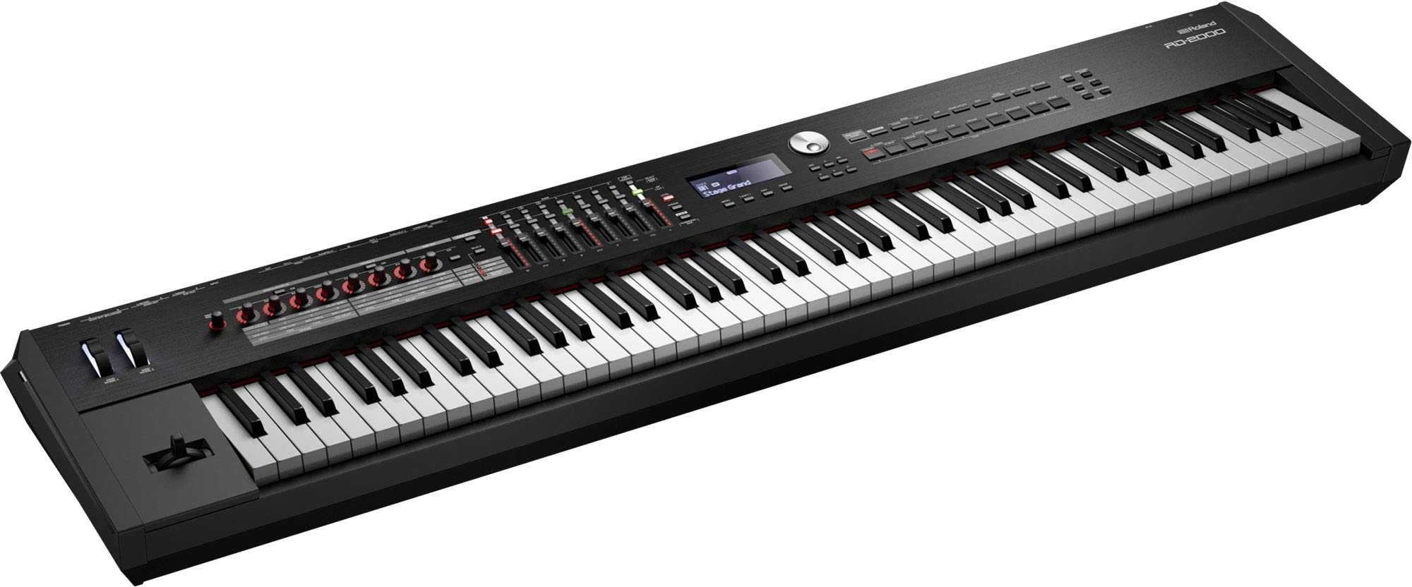 Roland RD-2000 Stage Piano Bundle with Adjustable Stand, Bench, Dust Cover, Austin Bazaar Instructional DVD, Online Piano Lessons, and Polishing Cloth