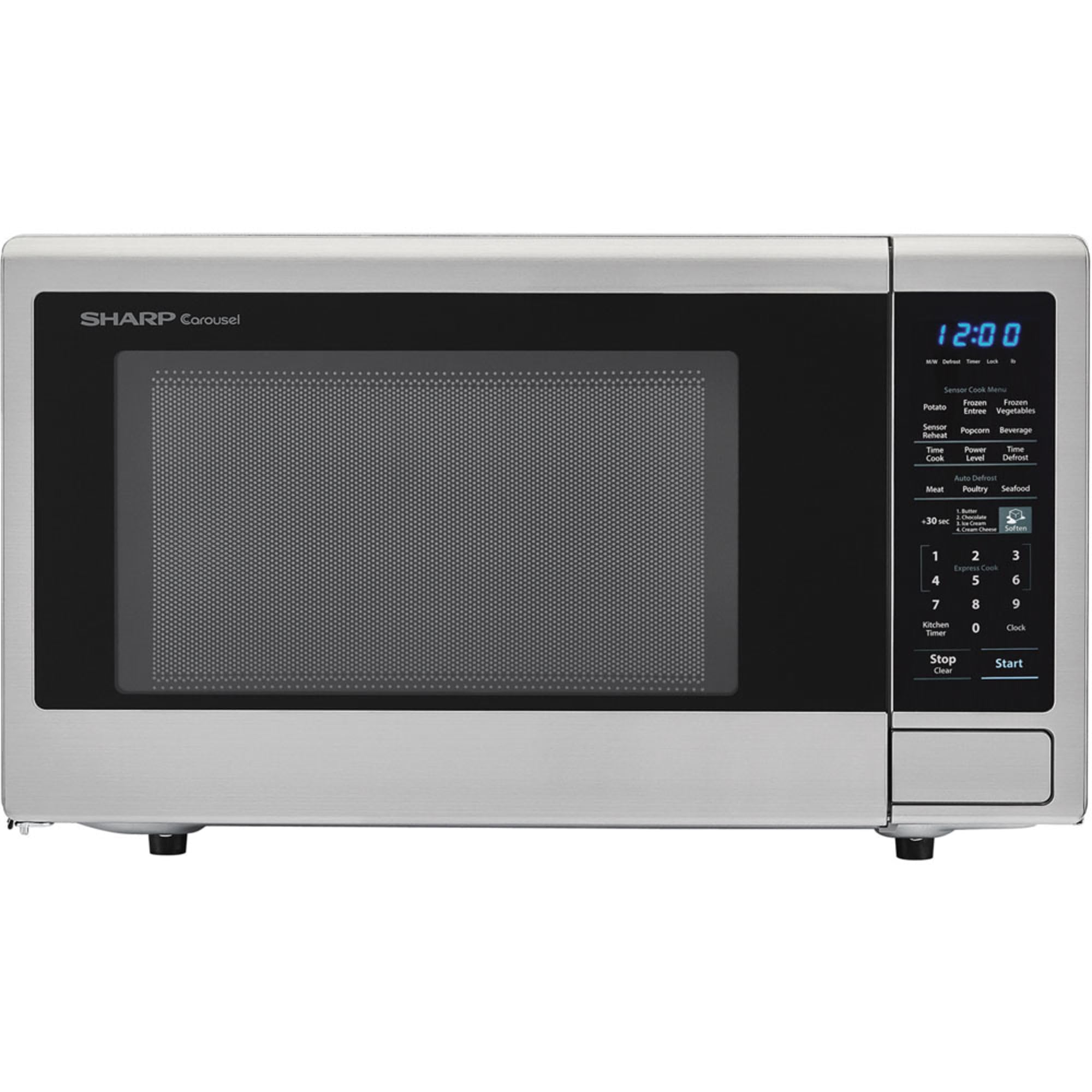 Sharp SMC1842CS 24" Countertop Microwave with 1.8 cu. ft. Capacity, 1100 Watts, 15" Turntable, Softening Function Blue LED Display, in Stainless Steel