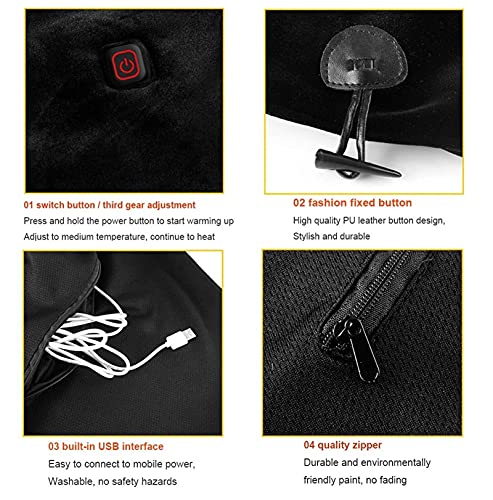 USB Electric Heated Blanket Wrap Shawl, Heated Cape, Electric Lap Flannel Blanket, with 3 Heating Settings, 35℃-60℃, for car, Office, Family Travel, Machine Washable