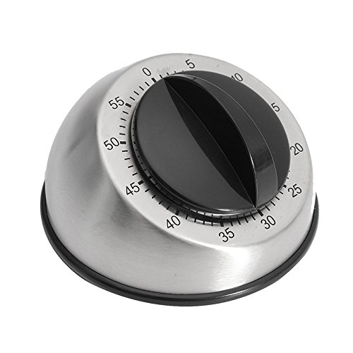 Toolso Mechanical Stainless Steel Time Counter 60Mins Cooking Baking Kitchen Timer Countdown Wind Up Alarm Clock Home Tools