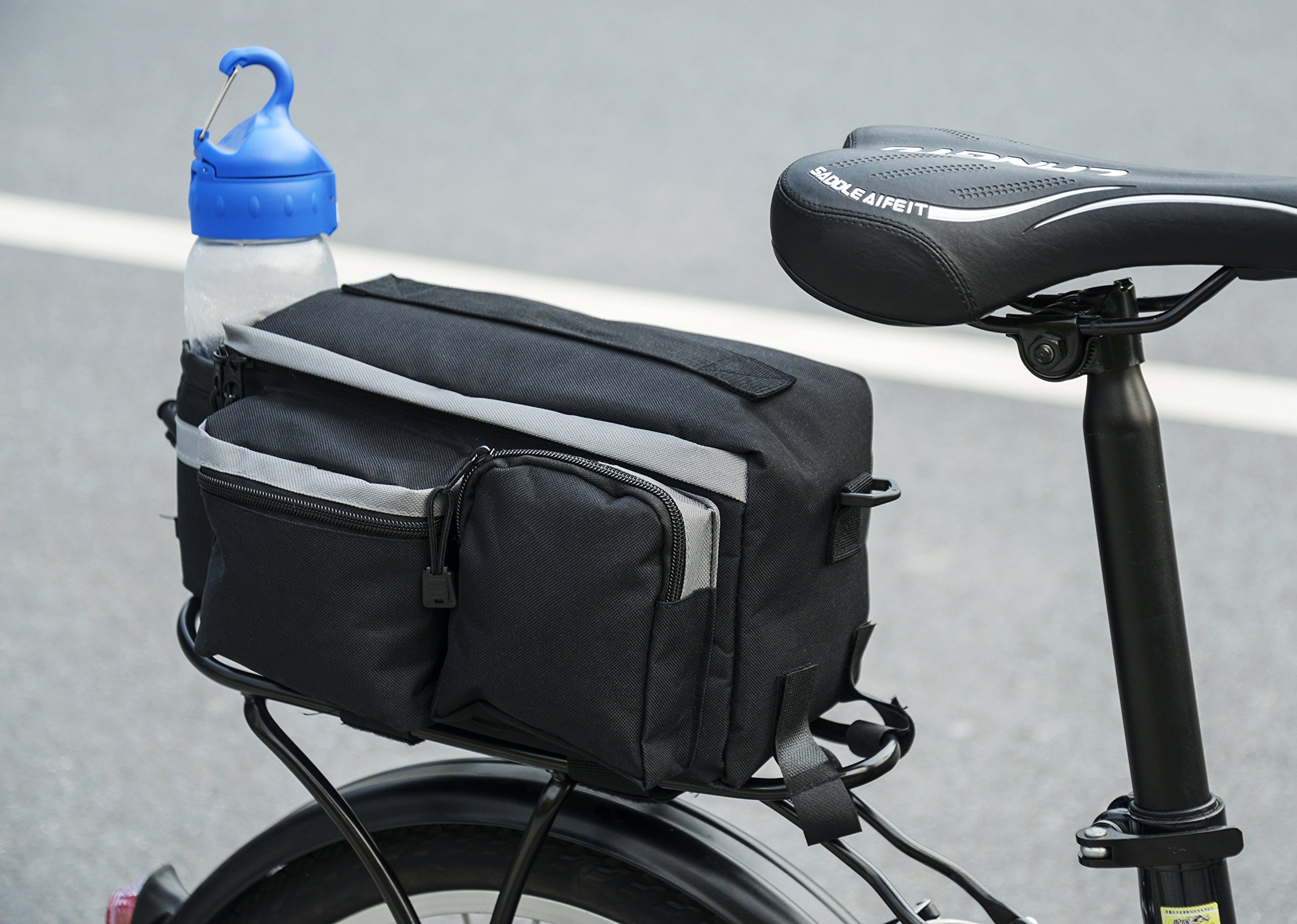 Roswheel 14024 Convertible Bike Bicycle Rear Rack Seat Pannier Trunk Bag with Cup Holder