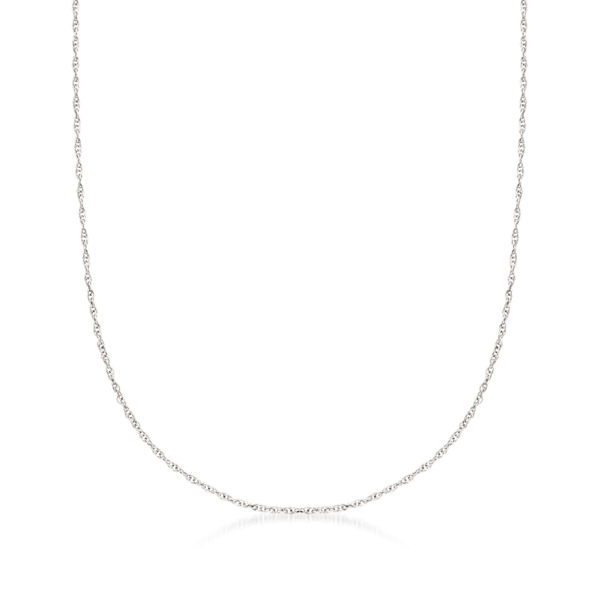 Ross-Simons Italian 14kt White Gold Medium Rope-Chain Necklace. 18 inches
