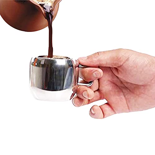 WhopperIndia Stainless Steel Coffee Cup Mug Double Wall Stainless Steel Tea Cups, Reusable & Dishwasher Safe Set of 6