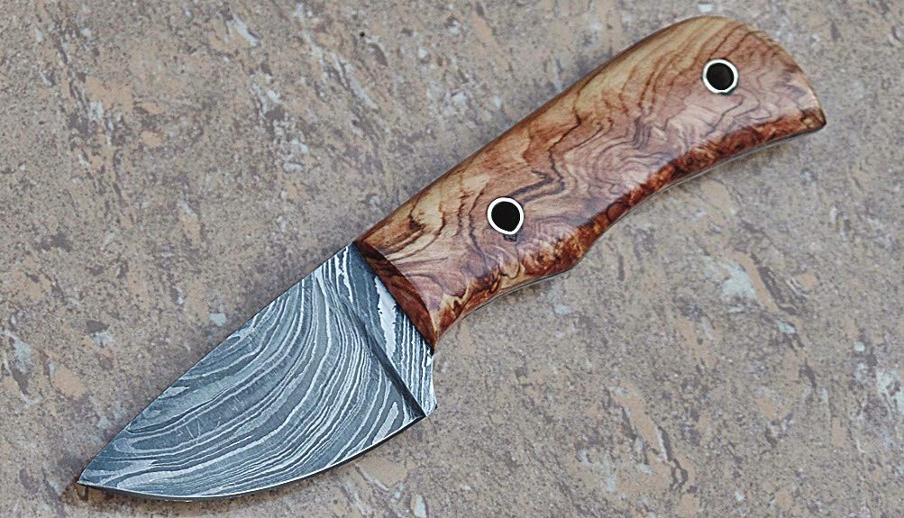 Smart & Sharp Custom Handmade Damascus Steel Hunting Knife/Skinner Knife AA-13137 (Burl Wood)
