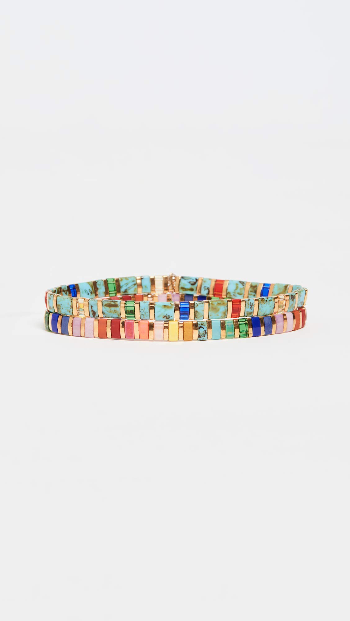 SHASHI Women's Set of 2 Bracelets, Jewel Tone, Floral, One Size