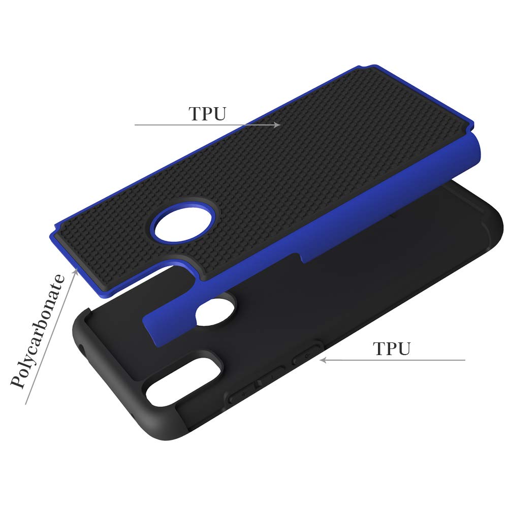 T-Mobile Revvl 4 Case, TCL Revvl 4 case with HD Screen Protector,Giner Dual Layer Heavy-Duty Military-Grade Armor Defender Protective Phone Case Cover for T-Mobile Revvl 4 (Blue Armor)