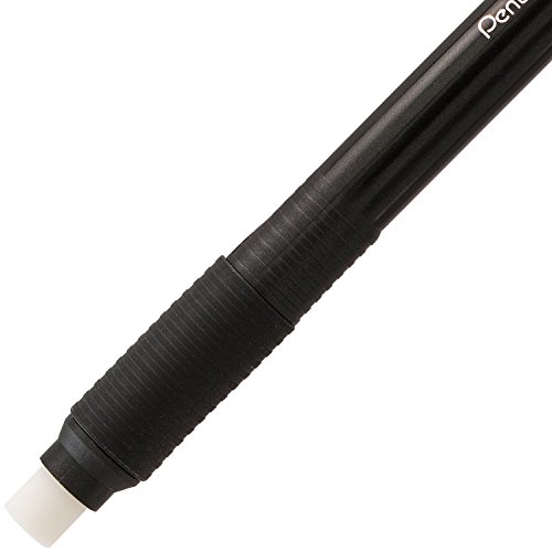 Pentel Clic Eraser Grip, Retractable Eraser, Black Barrel, Box of 12 (ZE22A)