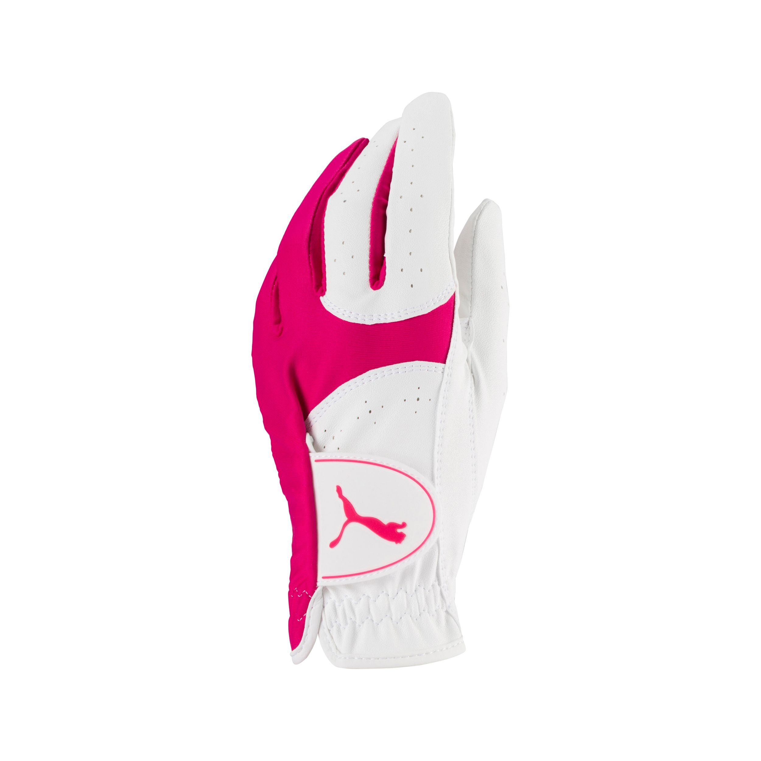 Puma Golf 2018 Women's Soft Lite Glove (Bright White-Beetroot Purple, Medium, Left Hand)