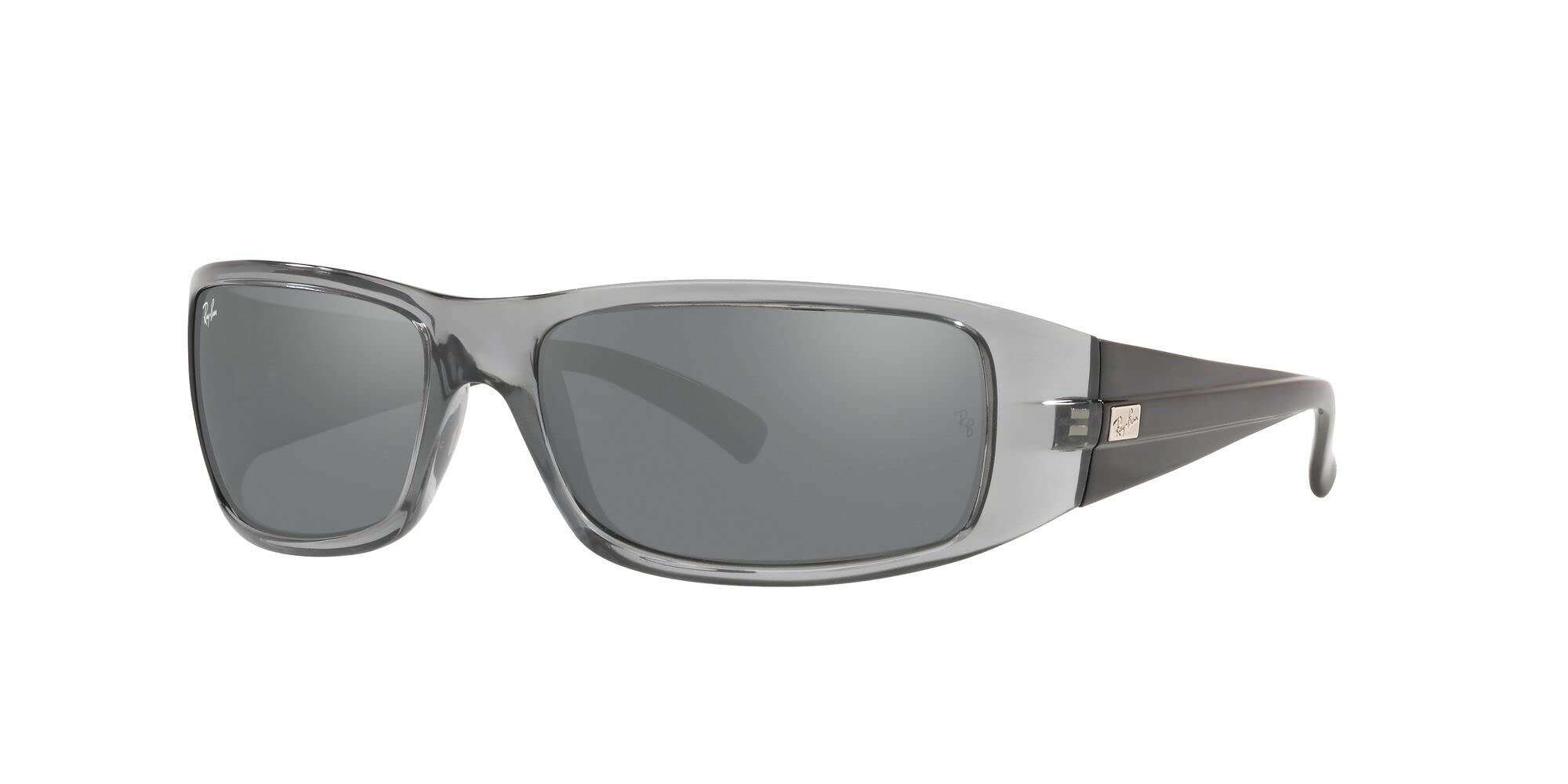Ray-Ban Men's RB4057 Rectangular Sunglasses, Grey, 61mm