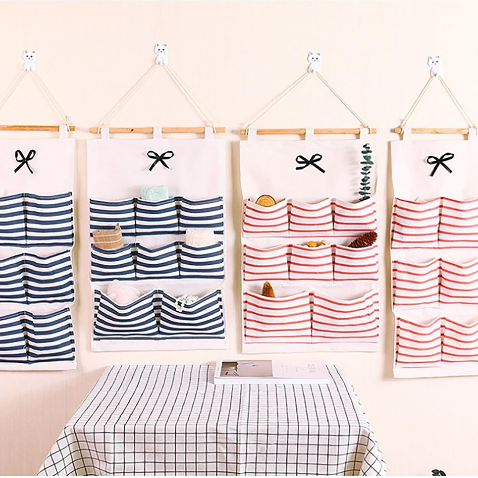 Over The Door Shoe Organizer Hanging Closet Holder Hanger Storage Bag Rack Large Pockets Door Mesh Closet with Washable and Breathable (Blue 10''L x 4''W x 24''H) Clearence