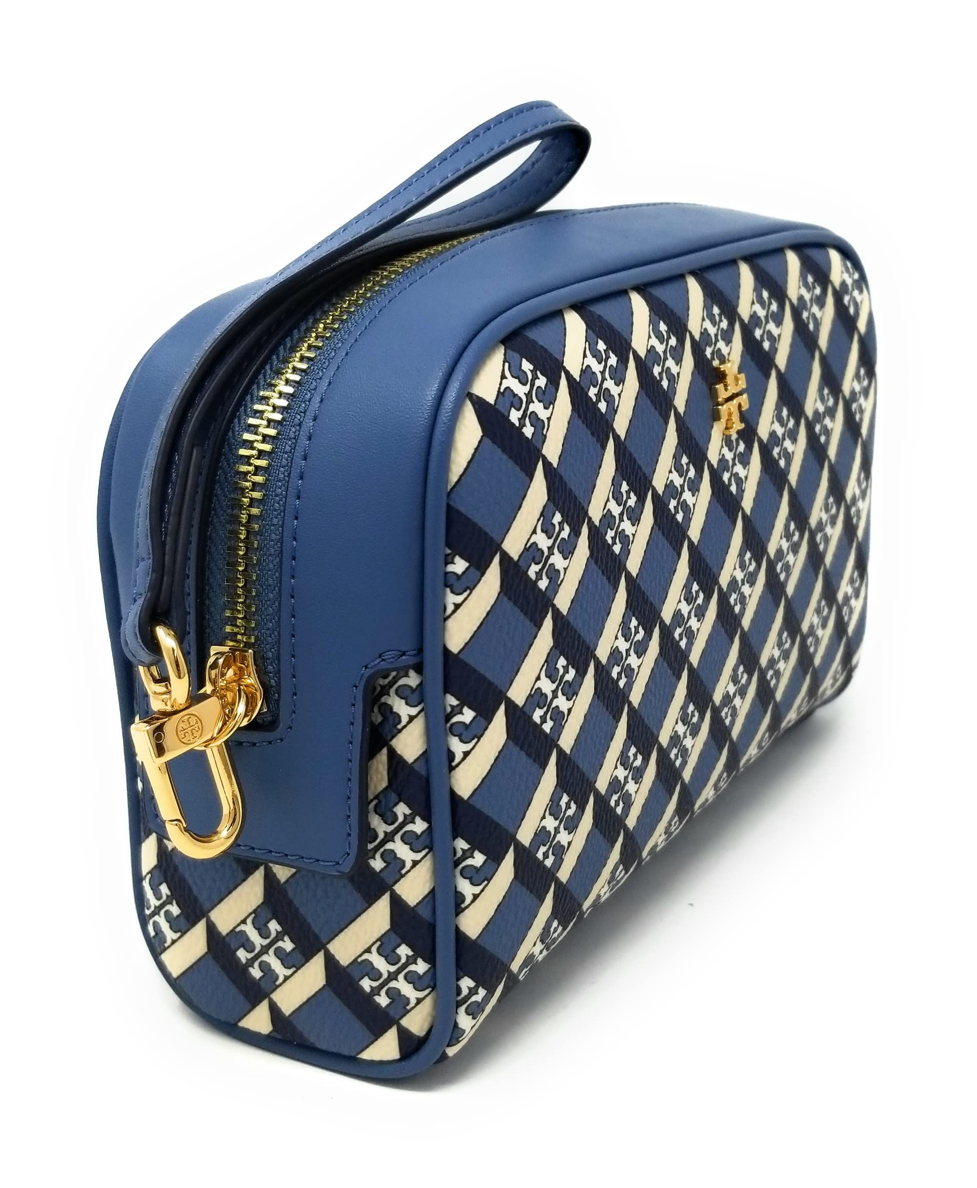 Tory Burch Women's Geo Logo Essentials Pouch (Navy Geo Logo Allover)