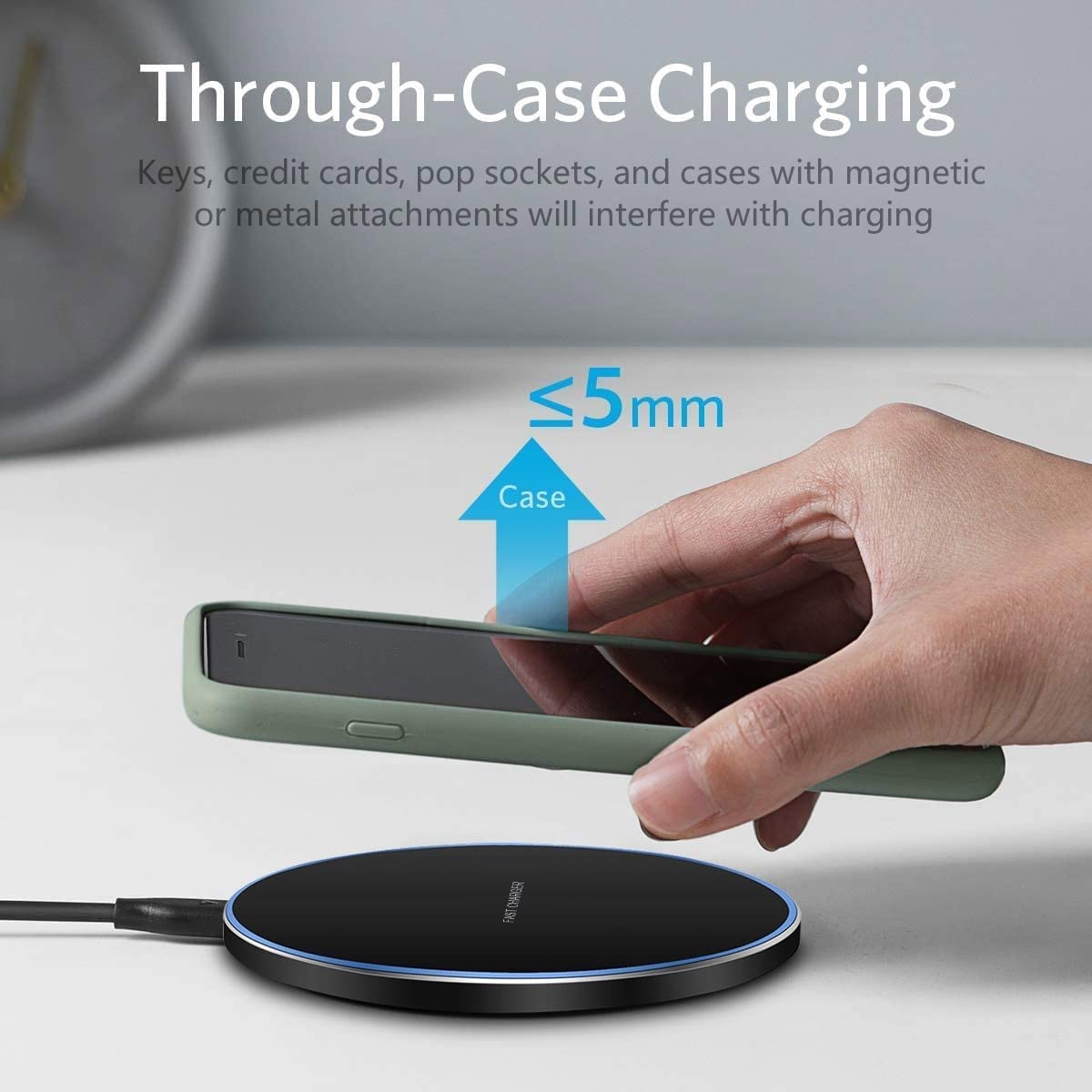 Wireless Charger 20W Max Fast Wireless Charging Pad Compatible with iPhone 11, 12, 13, 14 15 Pro/Pro Max,XS, XS Max, XR, 8 Plus, Air Pods Pro/3/2; for Samsung Galaxy/Note, Galaxy Buds (Black)