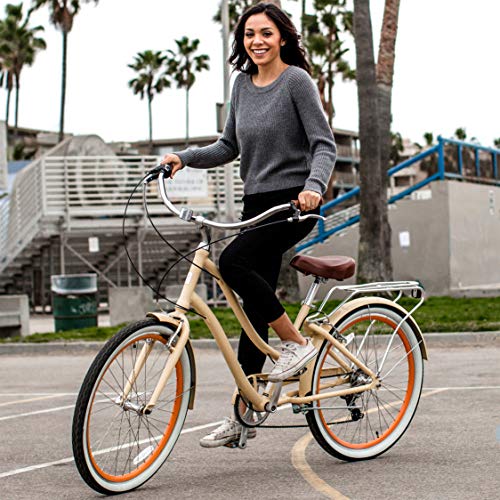 sixthreezero EVRYjourney Women's 1/3/7/21 Speed Step-Through Hybrid Cruiser Bicycle, 26"/24" Wheels, Multiple Colors