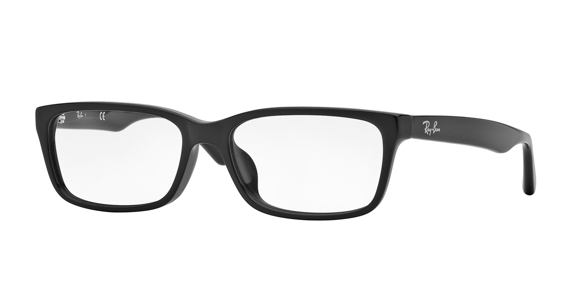 Ray-Ban Men's RX5296D Square Prescription Eyeglass Frames, Black/Demo Lens, 55 mm