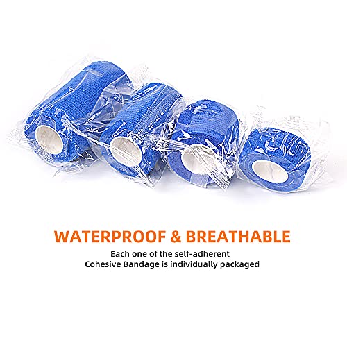 Self-Adhesive Bandage Multicolor Cohesive Bandage Roll Elastic Self Adherent Wrap Ideal for Sports Injuries, Ankle, Knee and Wrist Sprains (8 Rolls Per Pack) (2.5cm+5cm+7.5cm+10cm)