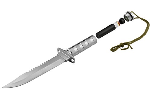 SE 14" Stainless Steel Survival Knife with Compass, Survival Kit, and Nylon Sheath - KFD1520