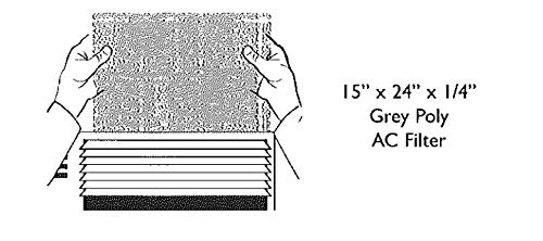 Randall Replacement Air Conditioner Foam Filter, 24-inch by 15-inch by 1/4-inch (1)
