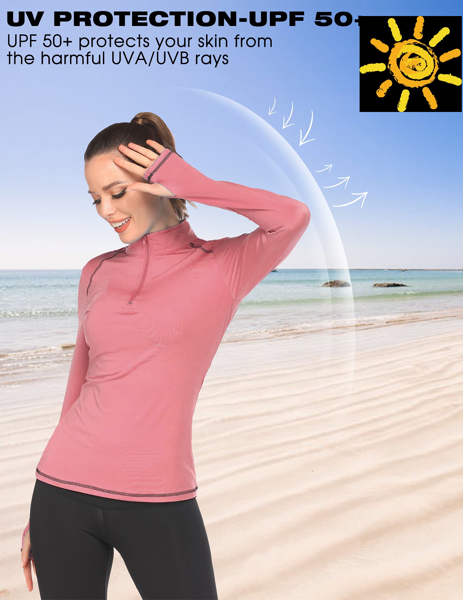 PINSPARK Women's Long Sleeve Stretchy Thumb Hole Workout Sports Active Jacket Shirt Grey Small