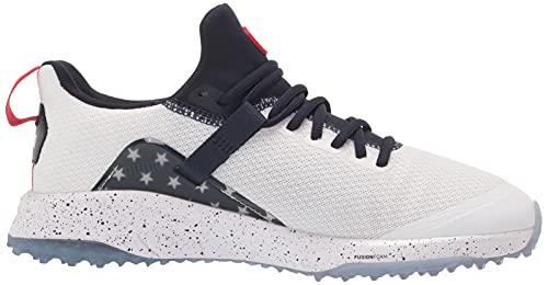 Puma Men's Fusion Evo Stars & Stripes Golf Shoe, White-Navy Blazer-High Risk Red, 7.5