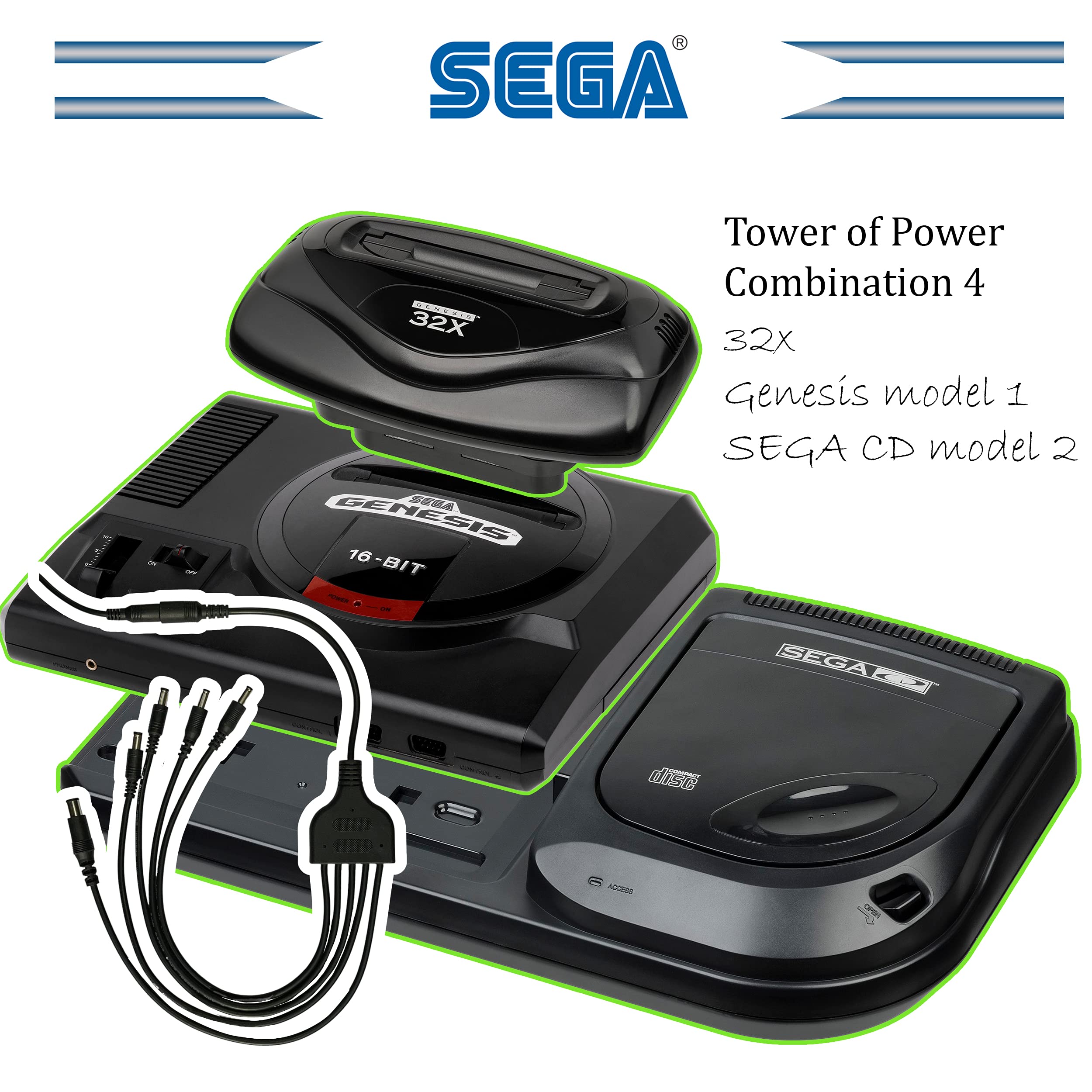SEGA Tower Of Power Supply All-in-One Adapter Cable for Genesis CD 32x + SNES RSU0903000