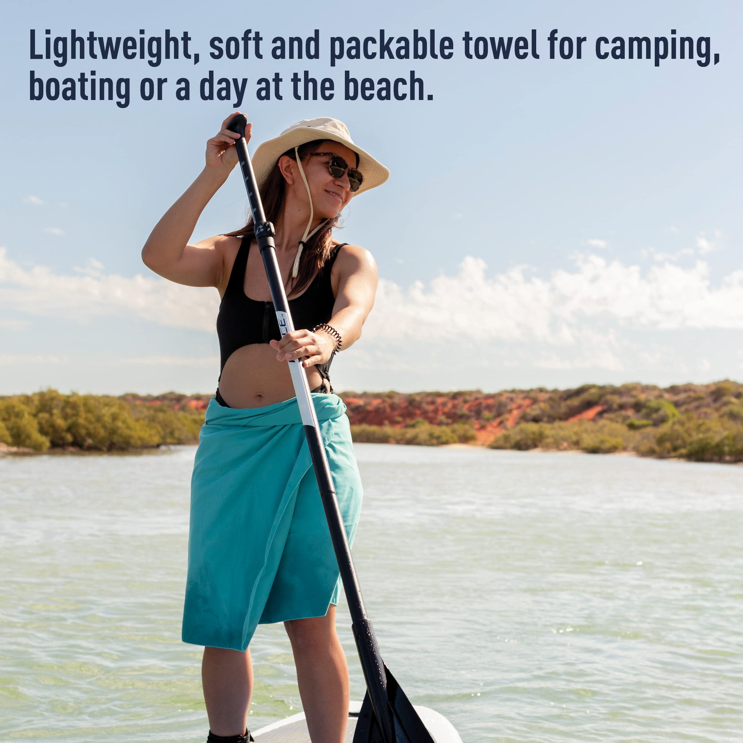 Sea to Summit Portable Pocket Towel for Camping, Gym, and Travel, Medium/Dish Towel, Orange