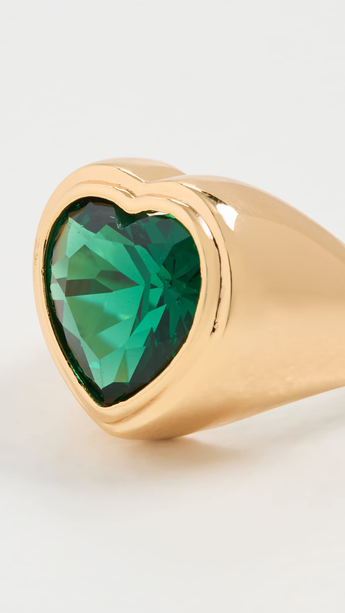 Timeless Pearly Women's Emerald Crystal Heart Ring, Emerald, Green, 6