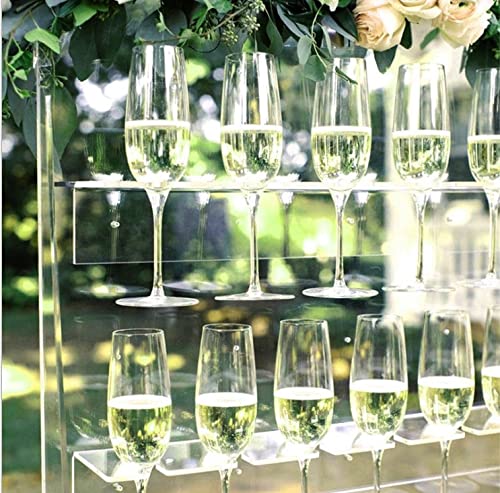 Wine glass holder, acrylic wall-mounted wine glass holder, tableware under the cabinet, wine glass holder and Glasses storage rack, kitchen cabinet storage rack (Transparent 2 pieces)