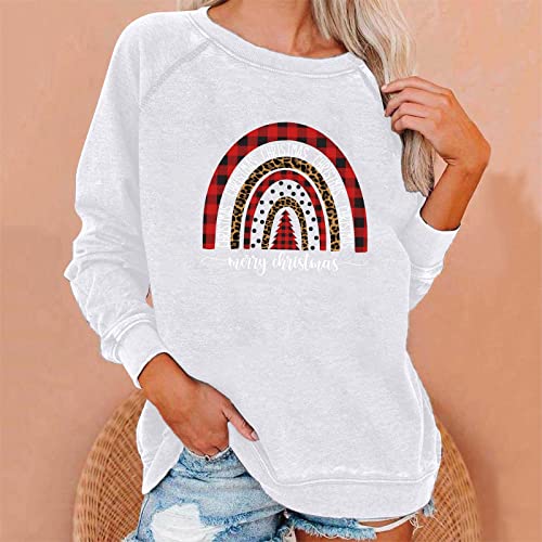 Women's Autumn and Winter Christmas 3D Print Pullover Fashion Long Sleeve Tops Round Neck Cute Sweatshirt