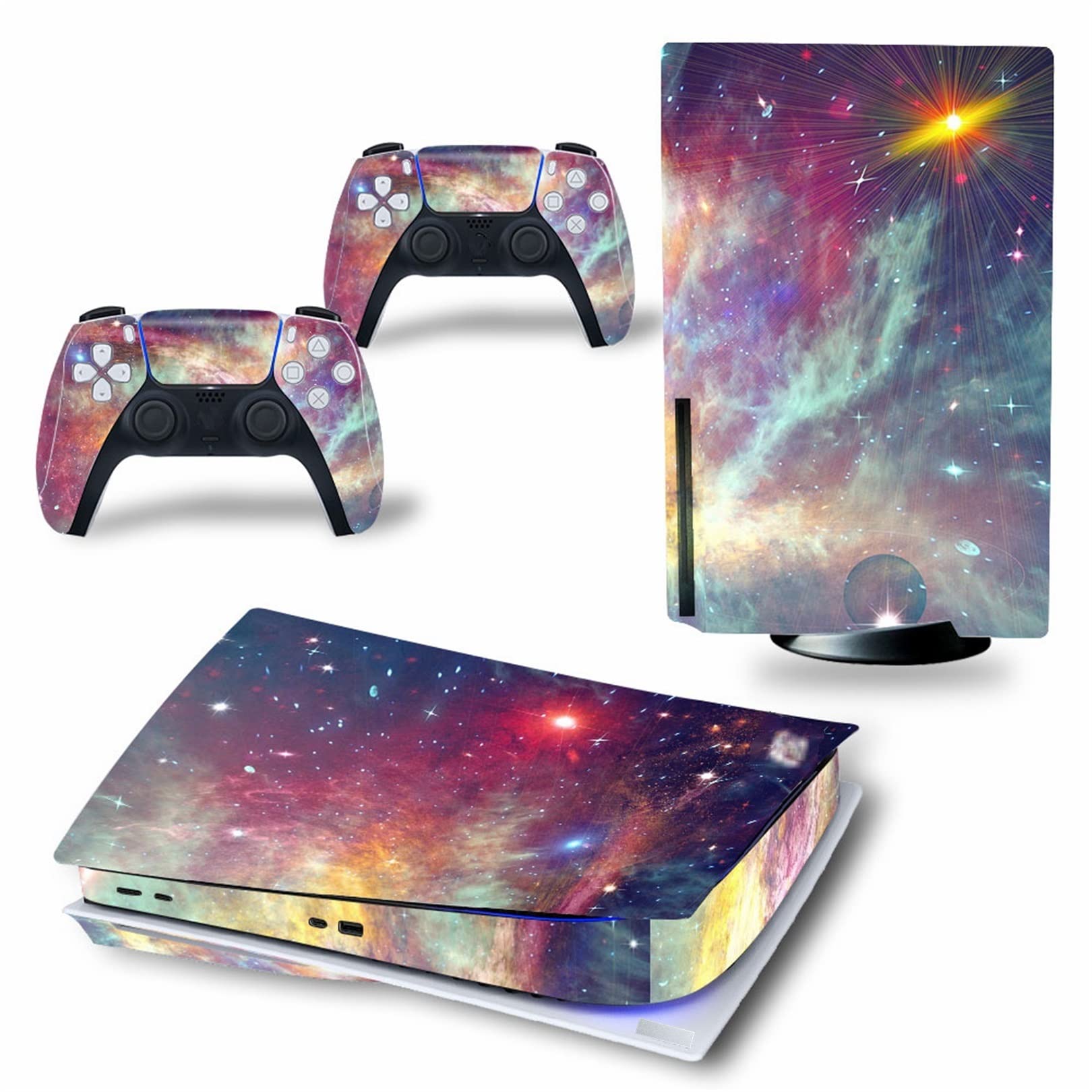 WREXIL LEEWEE for PS5 Skin Disc Edition & Digital Edition Console and Controller Vinyl Cover Skins Wraps Scratch Resistant, Compatible 15112 No Foaming (Size : Disc Version)