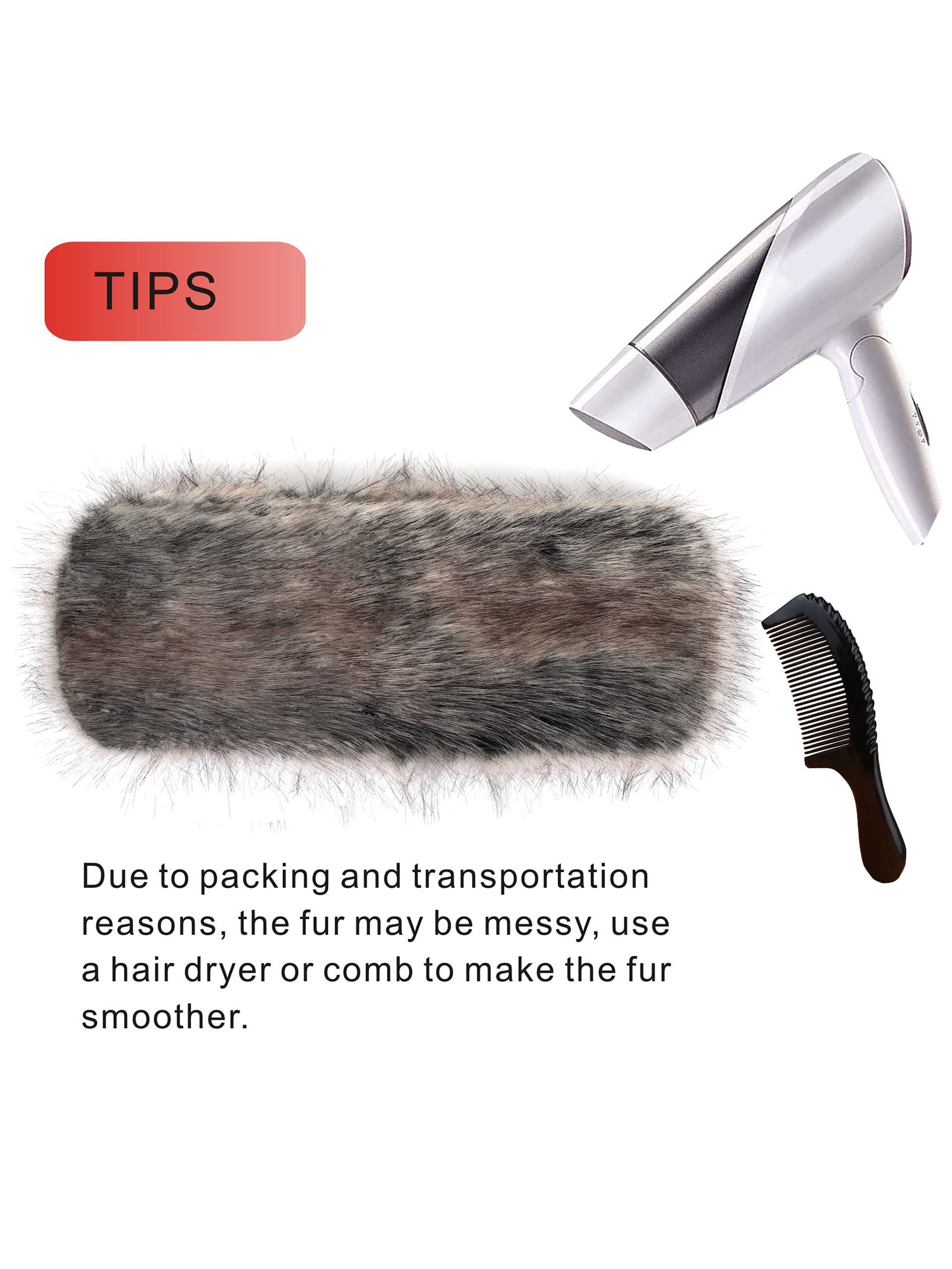 Rulala Fancy Faux Fur Headband for Women Winter Earwarmer Earmuff with Elastic(Multicoloured)
