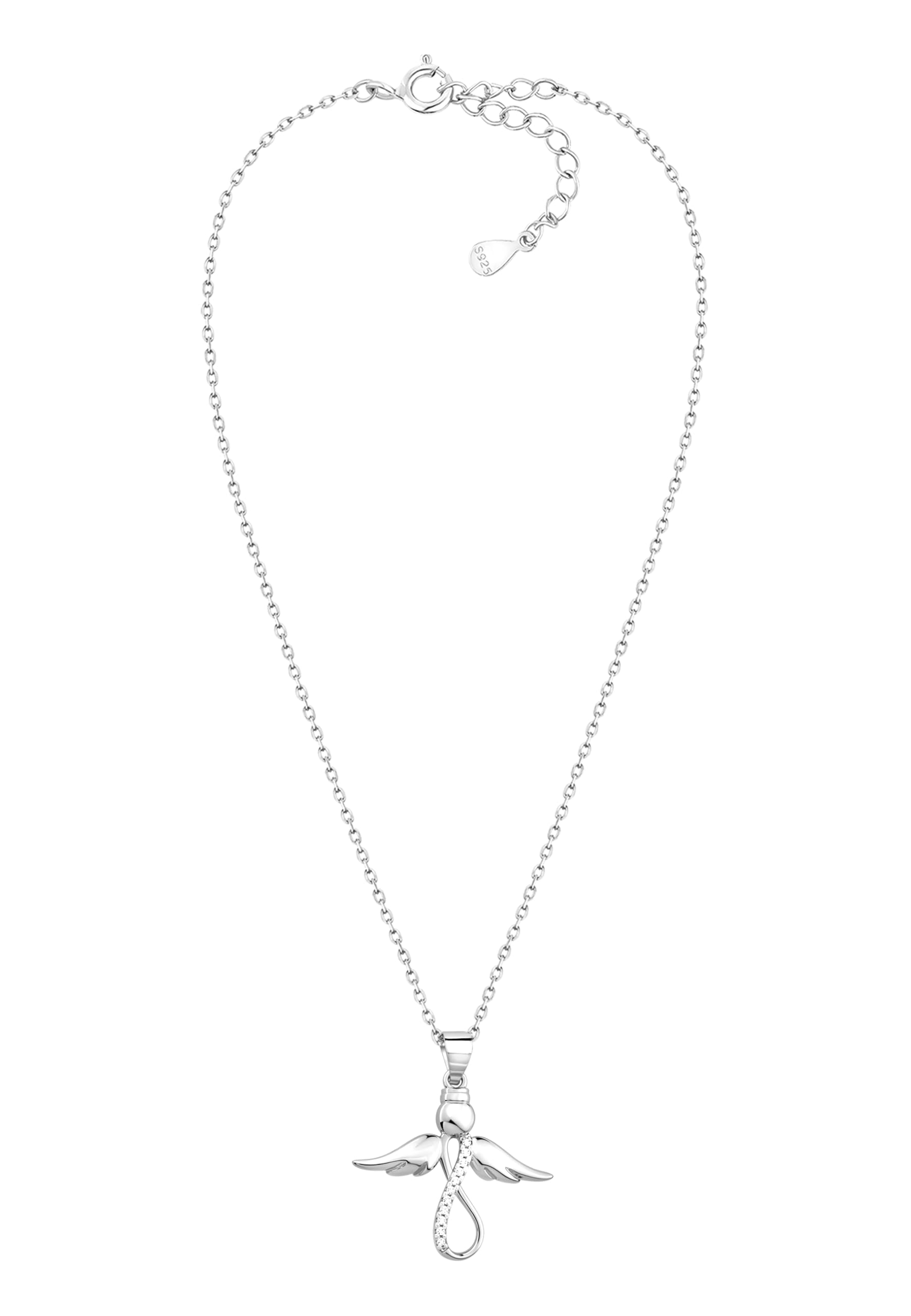 Sofia Milani - Solid 925 Sterling Silver Necklace for Women - with Zirconia Stones - Guardian Angel Pendant - 50157