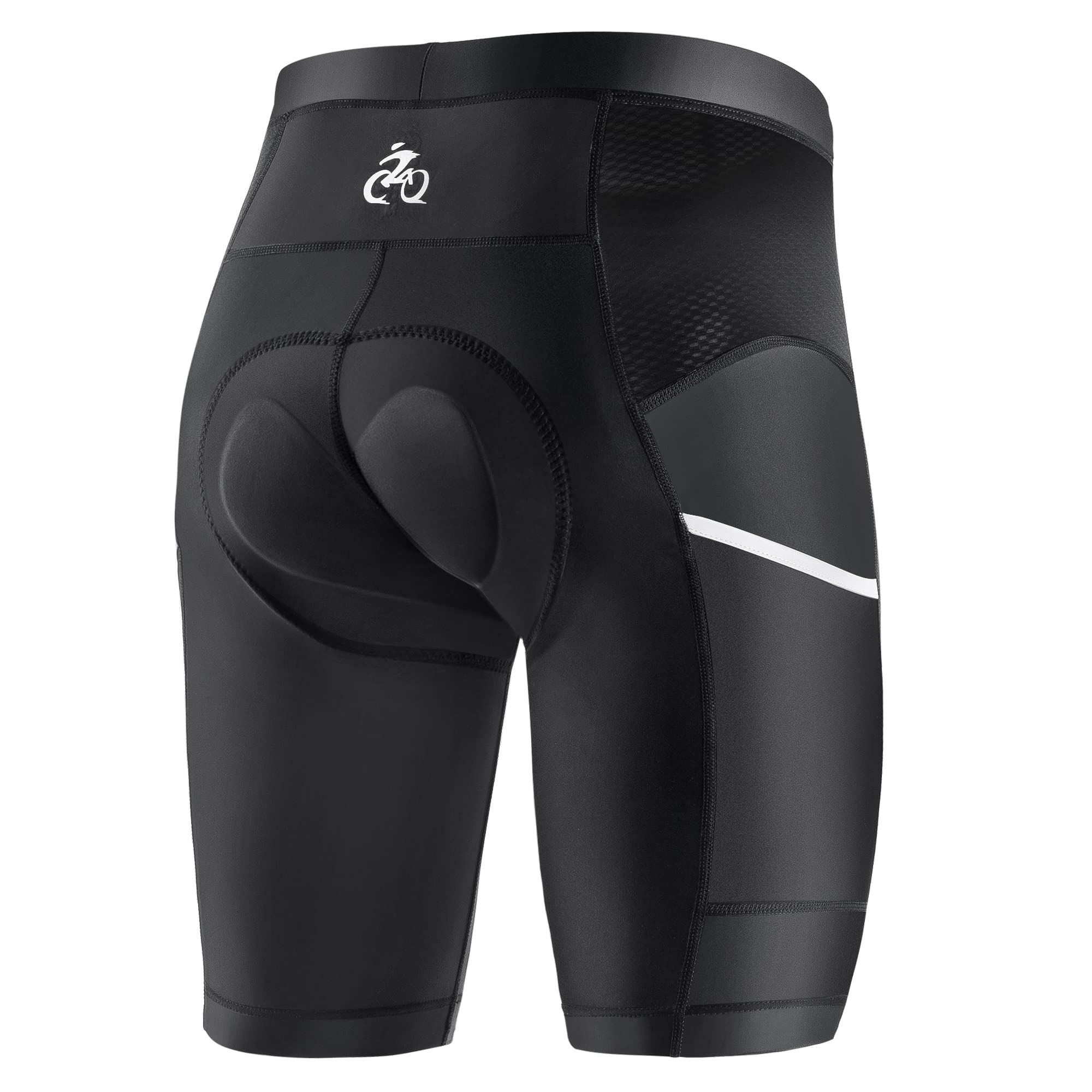 Zacro Men's Cycling Shorts, Cycling Half Pants, Padded Bike Shorts for Men Black