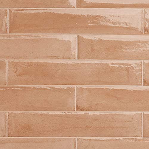 Tint Terracotta 2.95 in. x 15.74 in. Polished Porcelain Wall Tile (14.2 Sq. Ft. / Case)