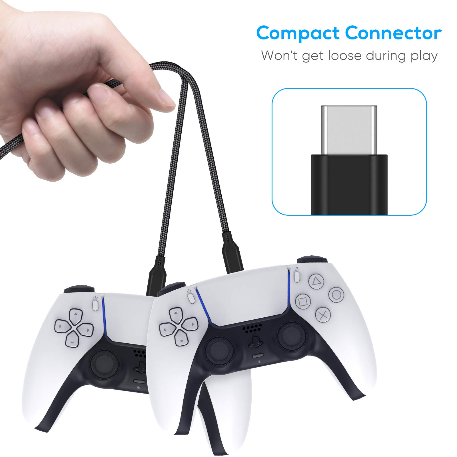 VERSAINSECT ing Cable for Xbox Series S X Controller, [2Pack] Type-C Cable Compatible with PS5/Xbox/N-Switch/Lite/Controller Garden Sculpture Outdoor
