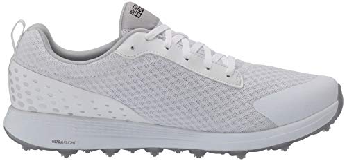 Skechers Women's Max Golf Shoe, mesh White/Silver, 7.5