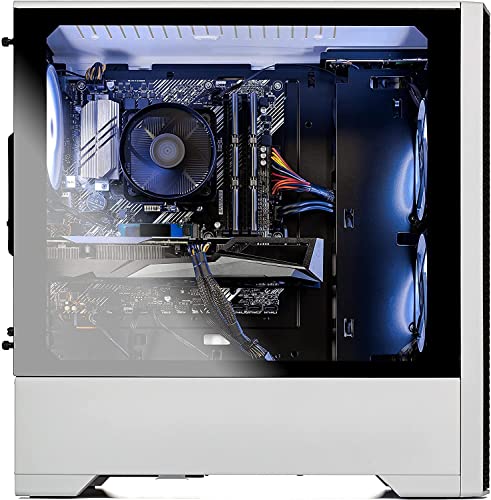 Skytech Gaming Skytech Blaze 3.0 Gaming PC Desktop β Intel i5-11400F, RX 6600, 1TB NVME, 16G DDR4 3200, 120mm AIO, AC Wi-Fi, Windows 10 Home 64-bit, White