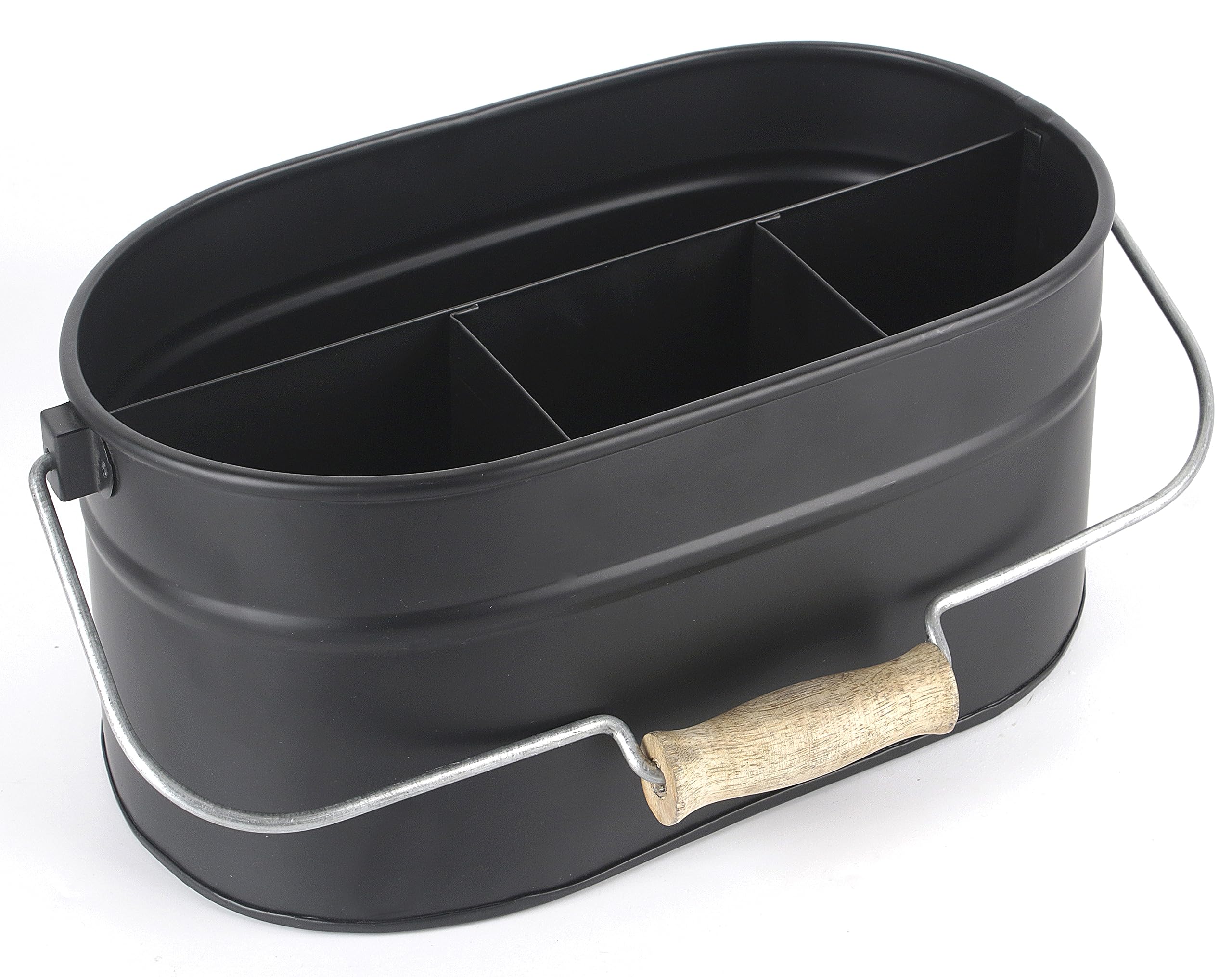 Utensil Caddy, Silverware Caddy Party, Silverware Caddy, Picnic Caddy, Flatware Caddy, Paper Plate Caddy, Galvanized Utensil Caddy, Metal Caddy, Outdoor Utensil Caddy - 13.5 Inches - Matt Black