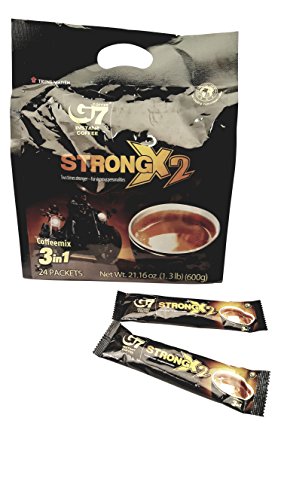 Trung Nguyen β G7 Strong X2 3 in 1 Instant Coffee β Roasted Ground Coffee Blend w/Non-dairy Creamer and Sugar β Strong and Bold β Instant Vietnamese Coffee (24 Single Serve Packets)