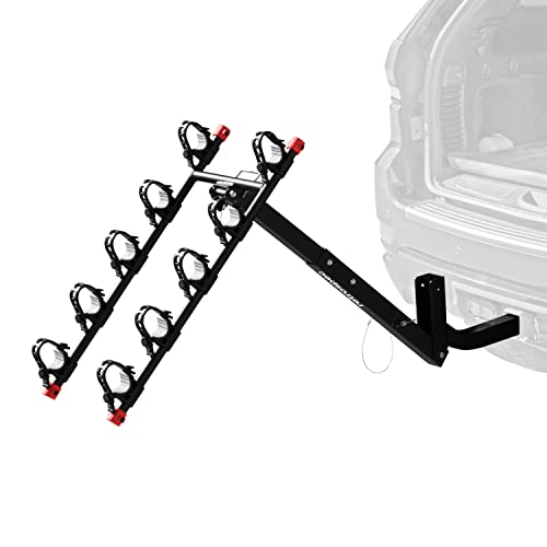 Retrospec Lenox 2-5 - Bike Hitch Rack for Cars, Trucks, SUVs with 2β Hitch | Foldable Steel Frame with Anti-Rattle Adapter, Tie Down Cradles and Straps - Fits Most Frames,Black