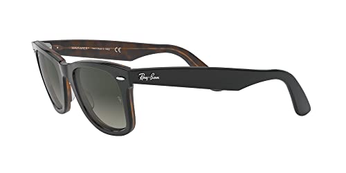 Ray-Ban RB2140 Original Wayfarer Square Sunglasses, Grey On Havana/Light Grey Gradient Dark Grey, 50 mm
