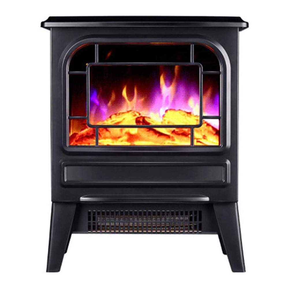TEmkin Electric Stove Fireplace Heater, 1800W Freestanding Fires Modern Fireplace Portable Stove Realistic Flame Real Logs Burning Effect