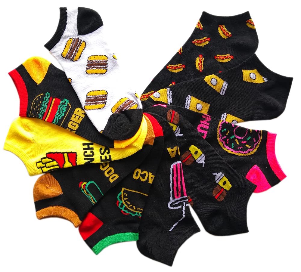 Tipi Toe Women's 20 Pairs Colorful Patterned Low Cut/No Show Socks NS242-243